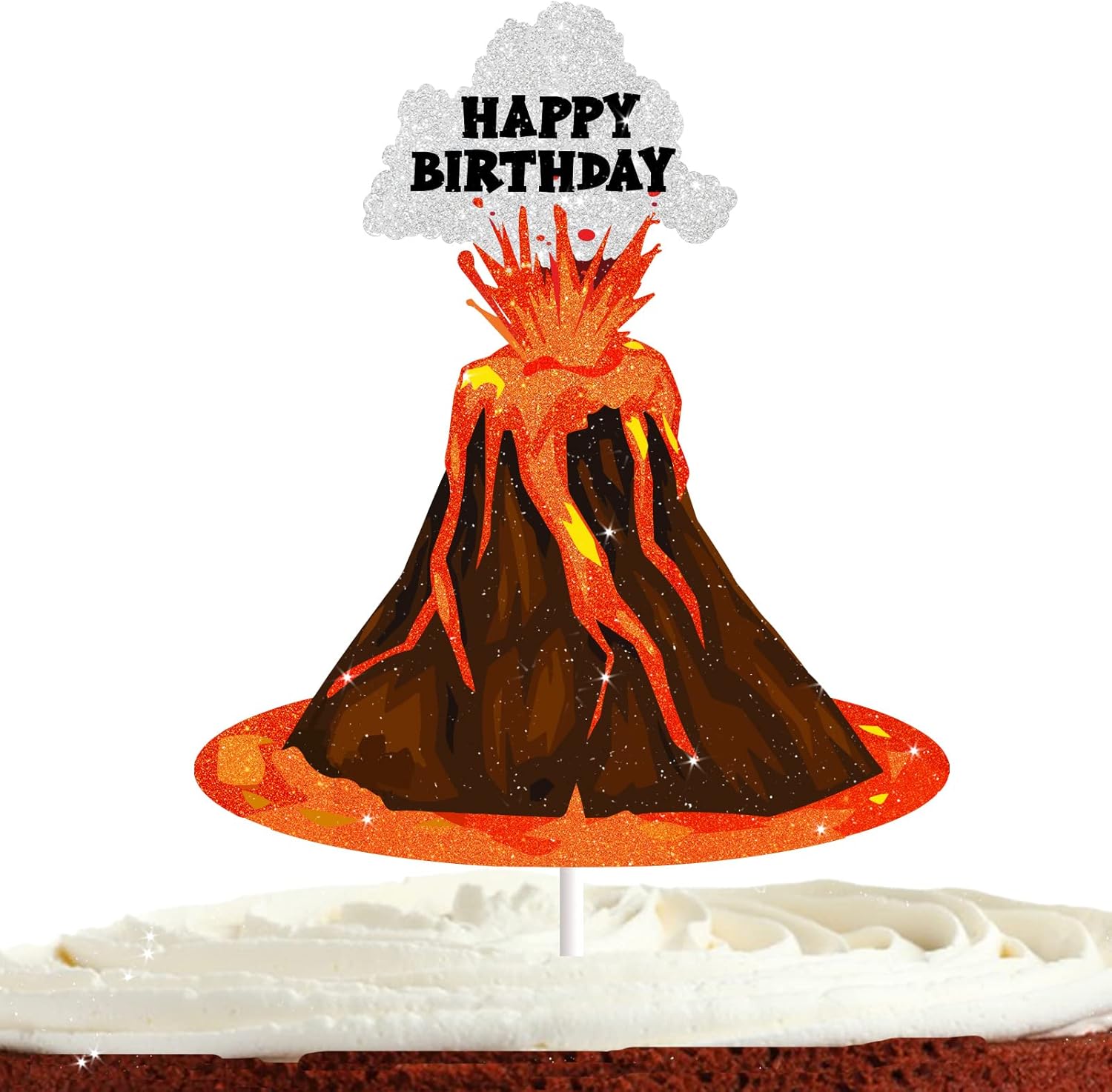 Amazon.com: Volcano Cake Topper for Boys Girls Dinosaur extinction ...