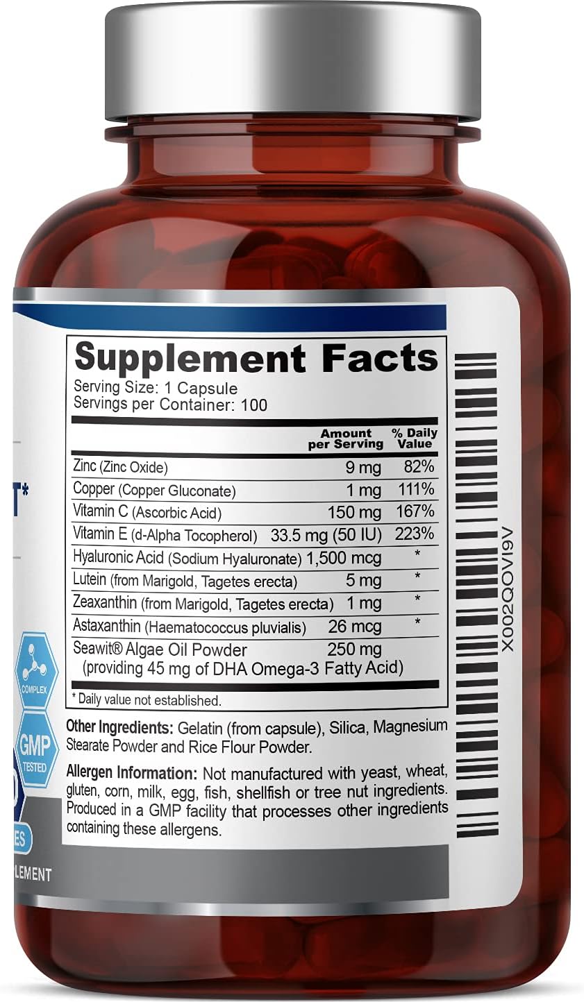 Maximum Strength Retinal Support Complex - 100 Capsules for Eye Vision ...