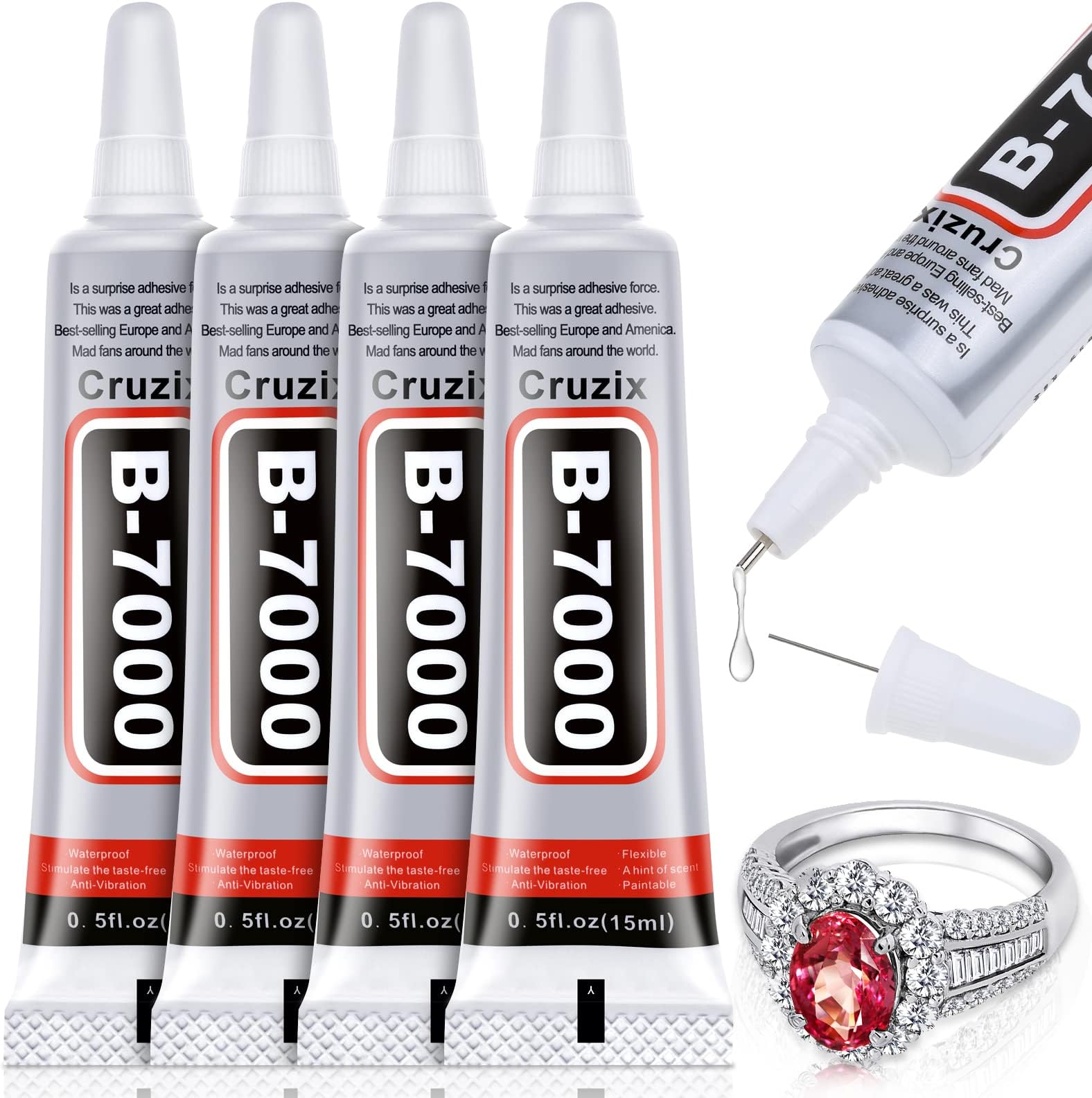 B-7000 Glue Clear for Rhinestone Crafts, Jewelry and Bead Adhesive ...