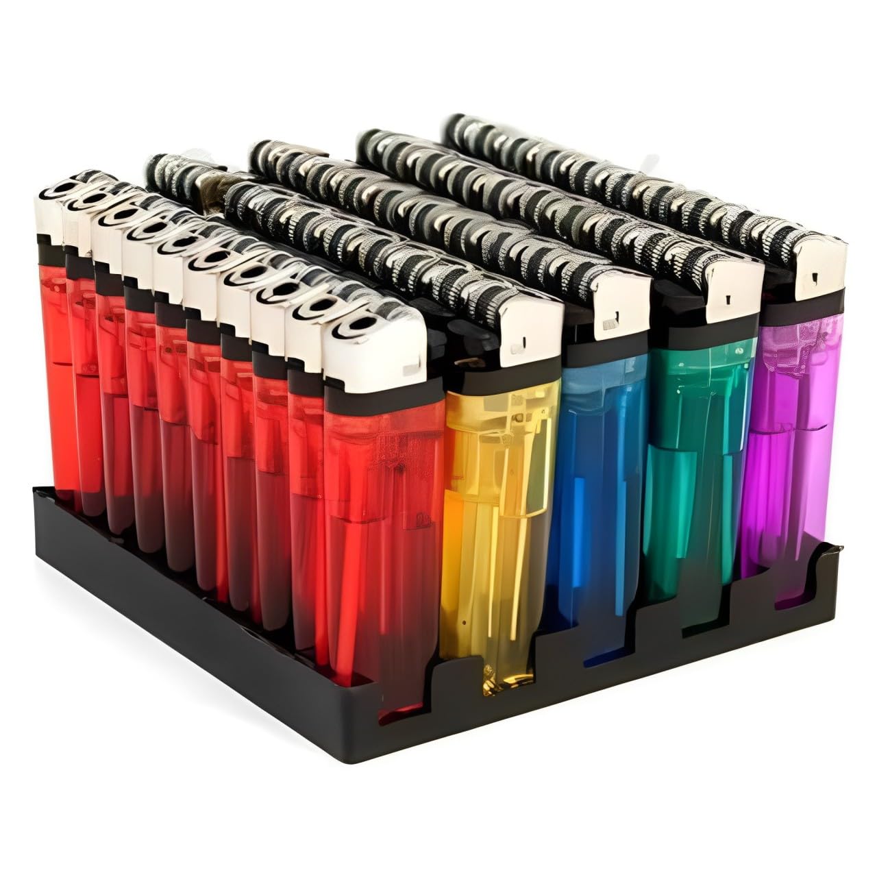 Disposable Lighters Multipack Pack of 50 Refillable & Child Safe with ...