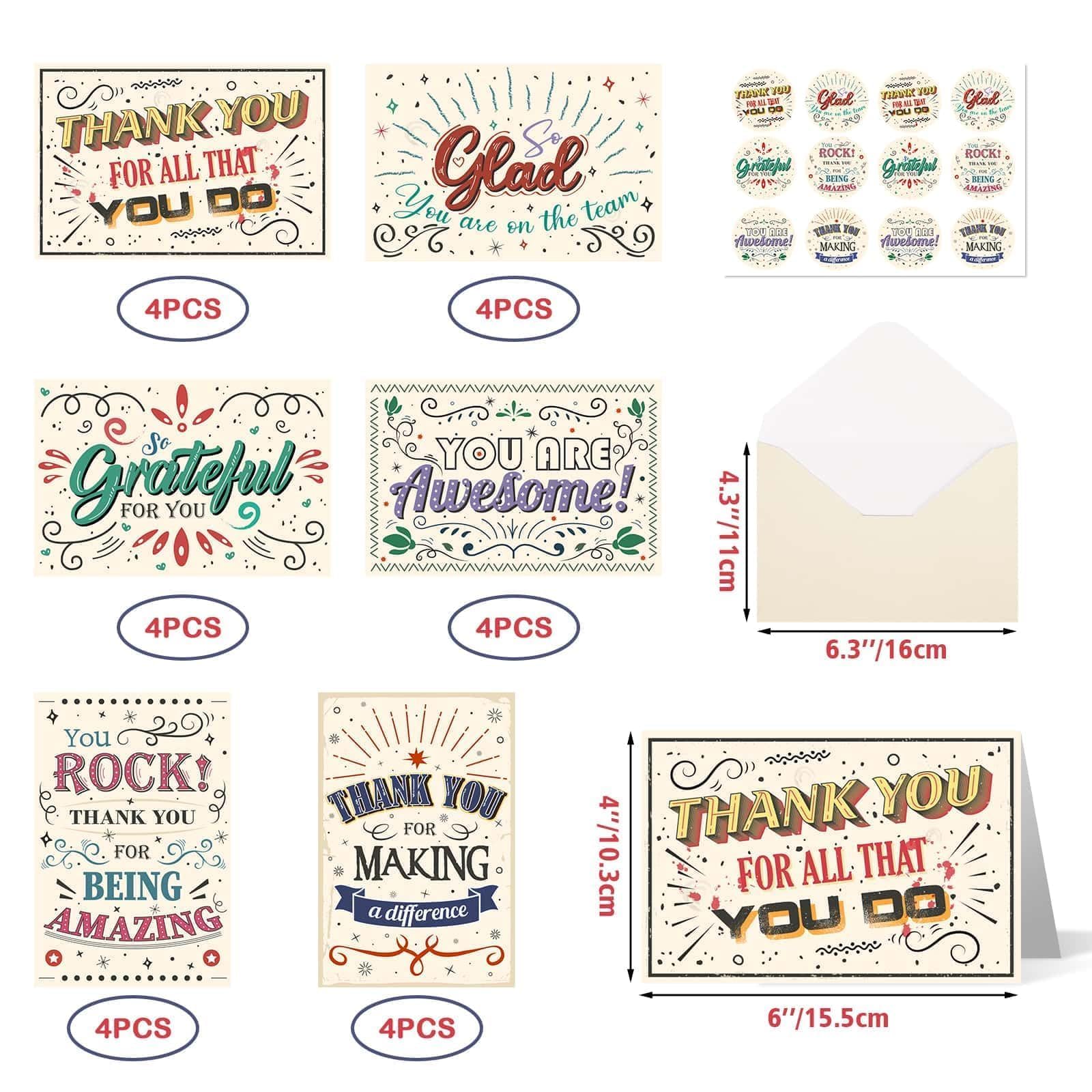 Snapklik.com : 24 Employee Appreciation Cards - Thank You Cards