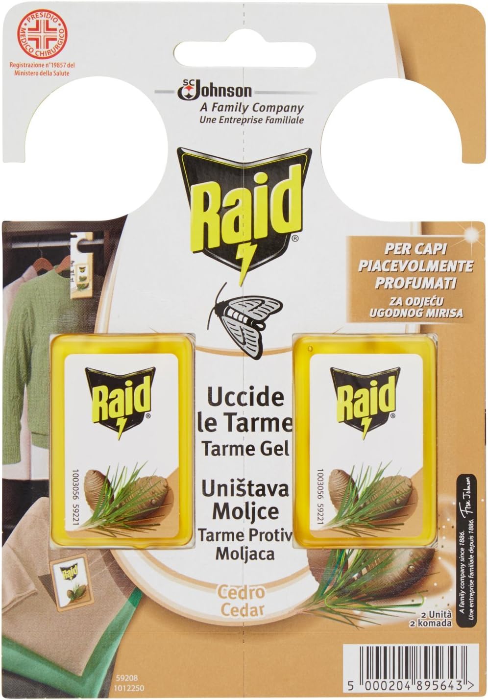 Raid - Gel antipolillas Cedro, 2 unidades : Amazon.es: Jardín