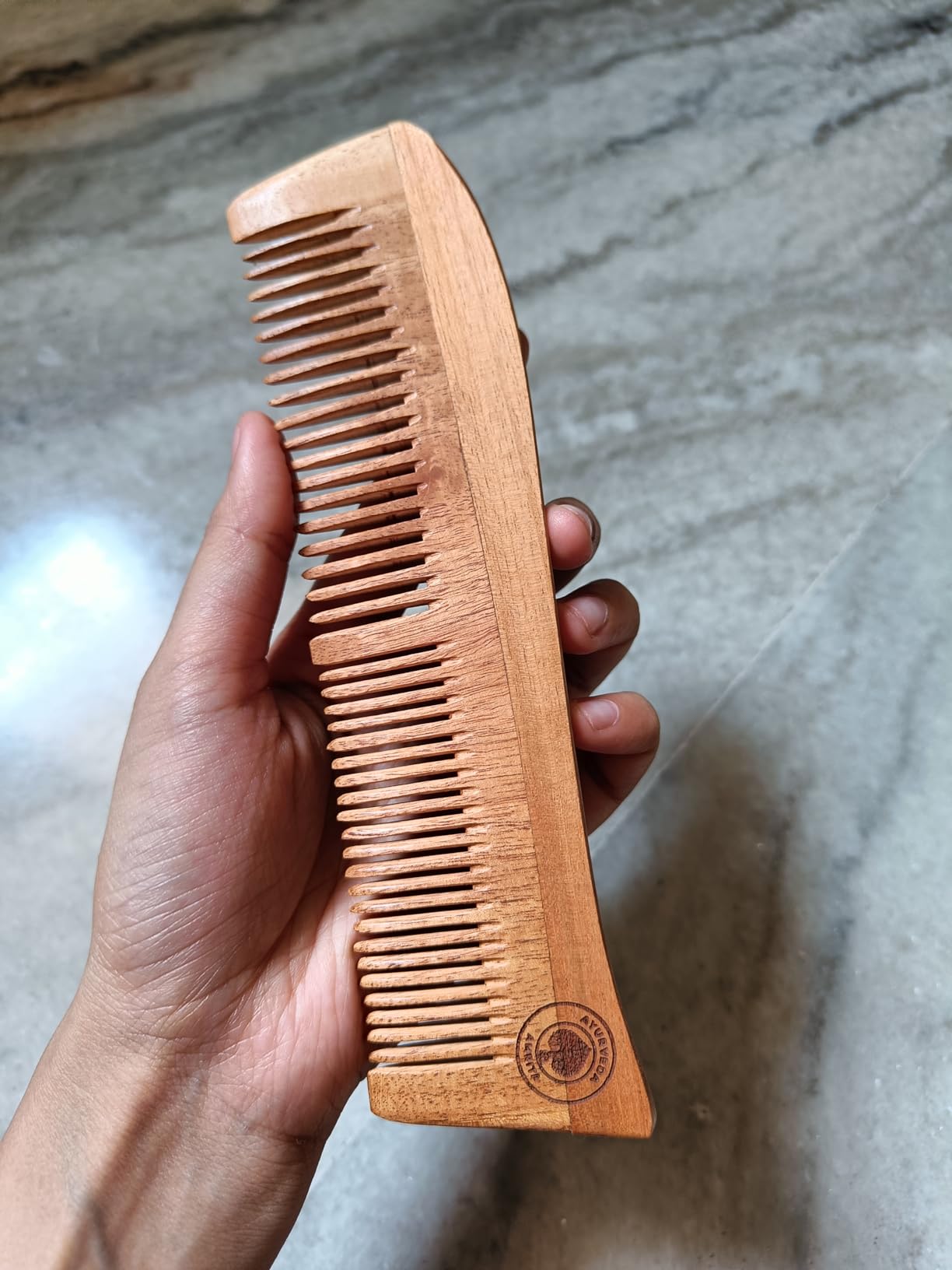 Buy Ayurveda Amrita Organic Twin Tooth Neem Wood Comb for Stimulating ...