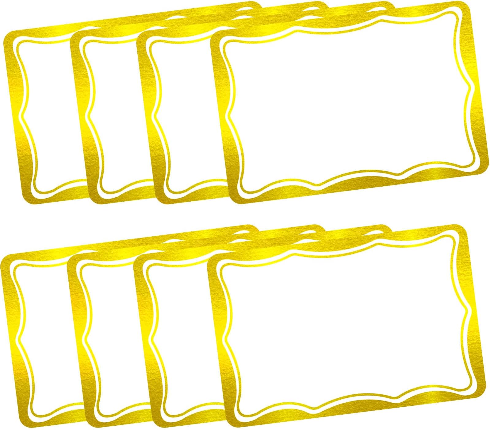Amazon.com : Gold Foil Name Tags Sticker, 2 x 3 Inch Large Name Labels ...