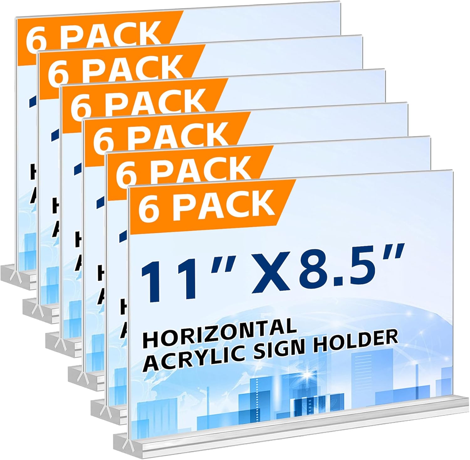Amazon.com: Acrylic Sign Holder 11 x 8.5 , 6 Pack Clear Menu Stand ...