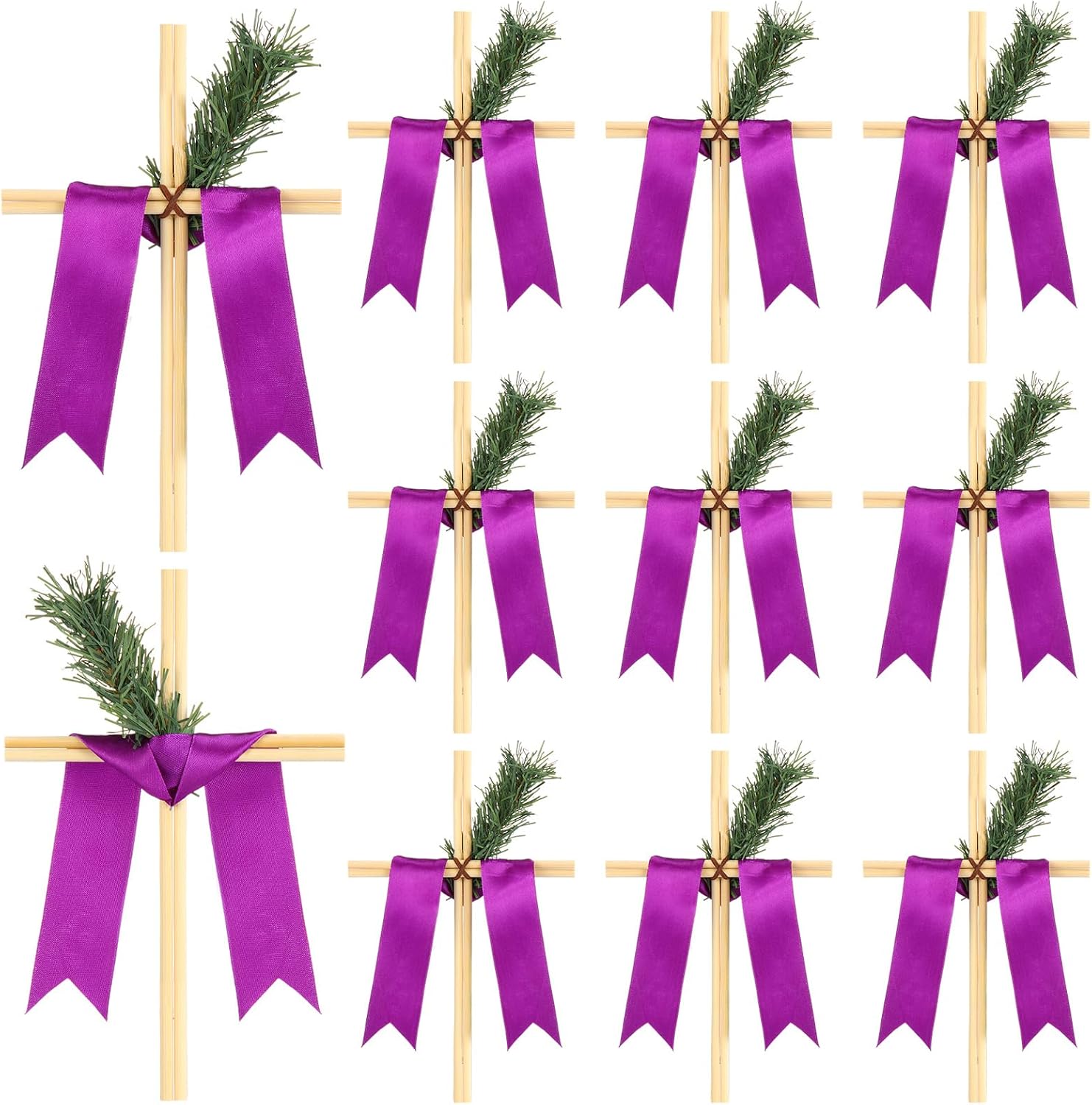 Amazon.com: Yousoontic 10 Pcs Palm Sunday Cross Wood Easter Cross with ...