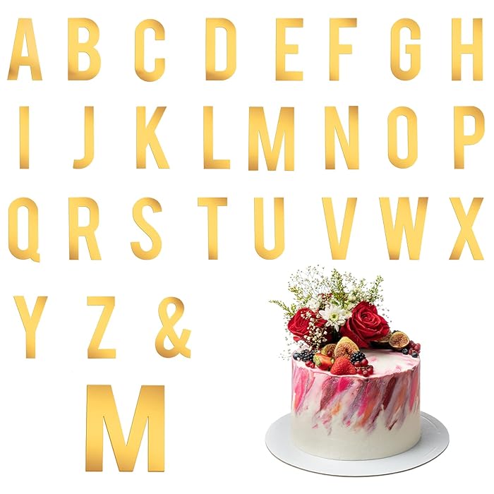 Buy RosewineC Letters Cake Topper, 54pcs Personalised Cake Toppers ...