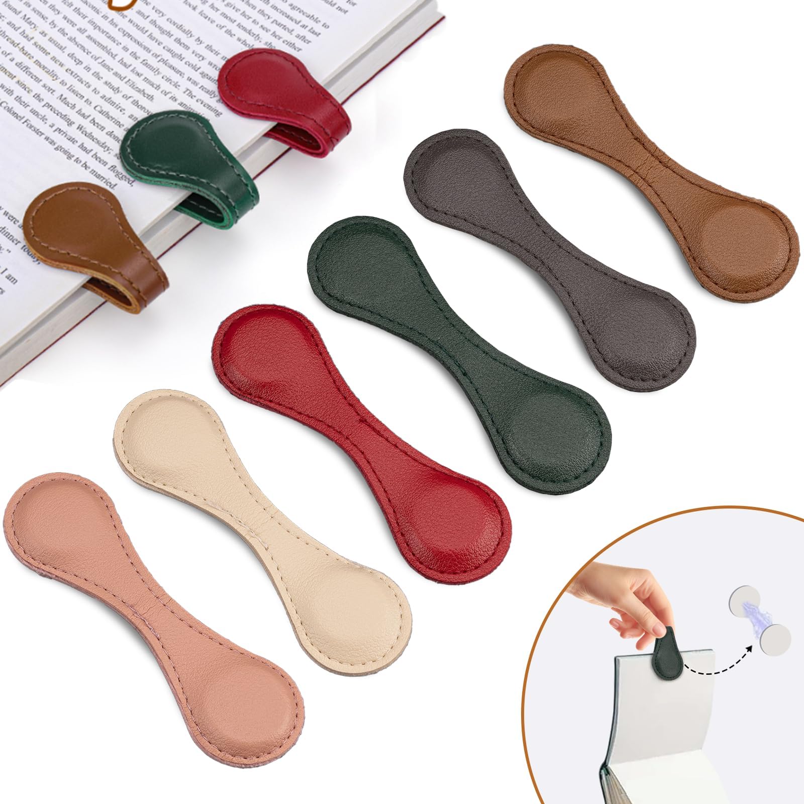 Amazon.com: 2PCS Magnetic Leather Bookmarks, Best Vintage Book Page ...