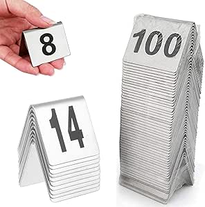 Amazon.com: WORDFUN Stainless Steel Restaurant Table Numbers, Metal ...