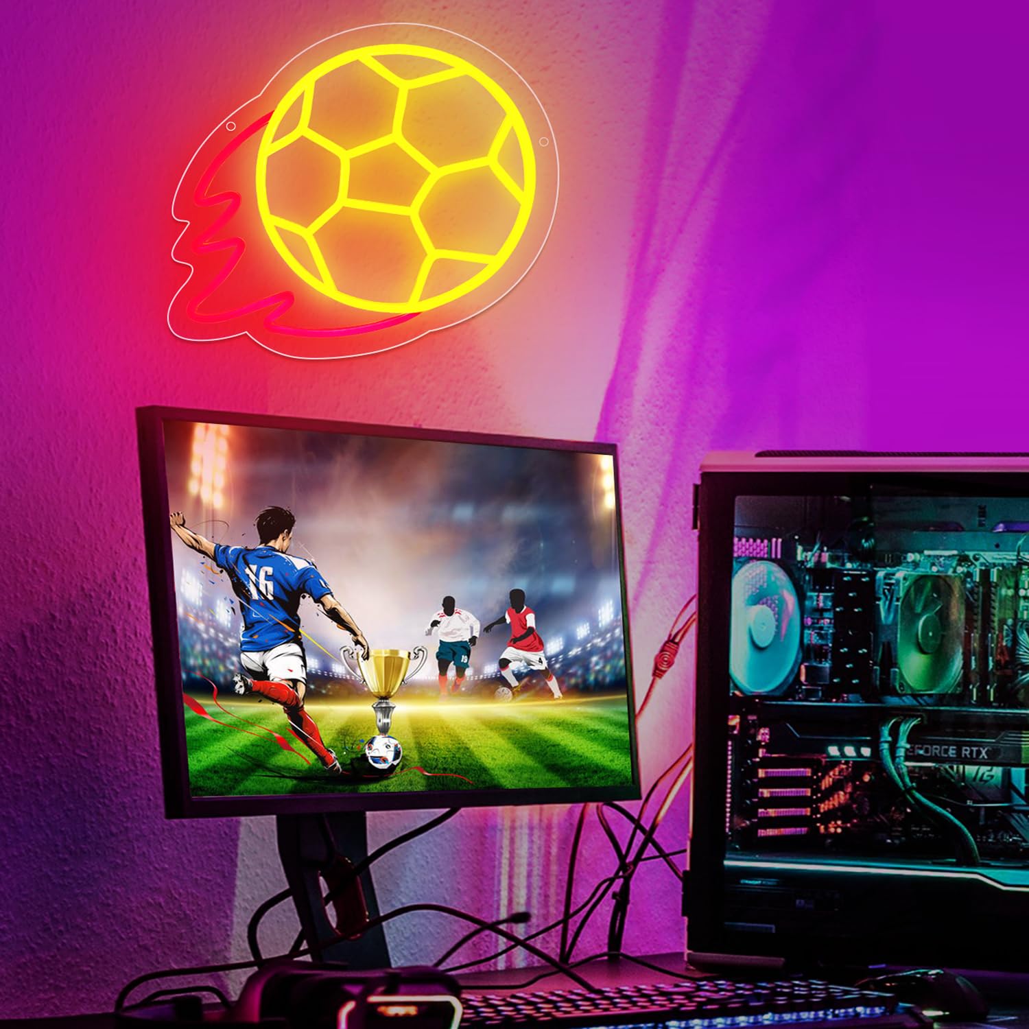 Snapklik.com : Vimeepro Football Neon signDimmable LED Neon Signs For ...