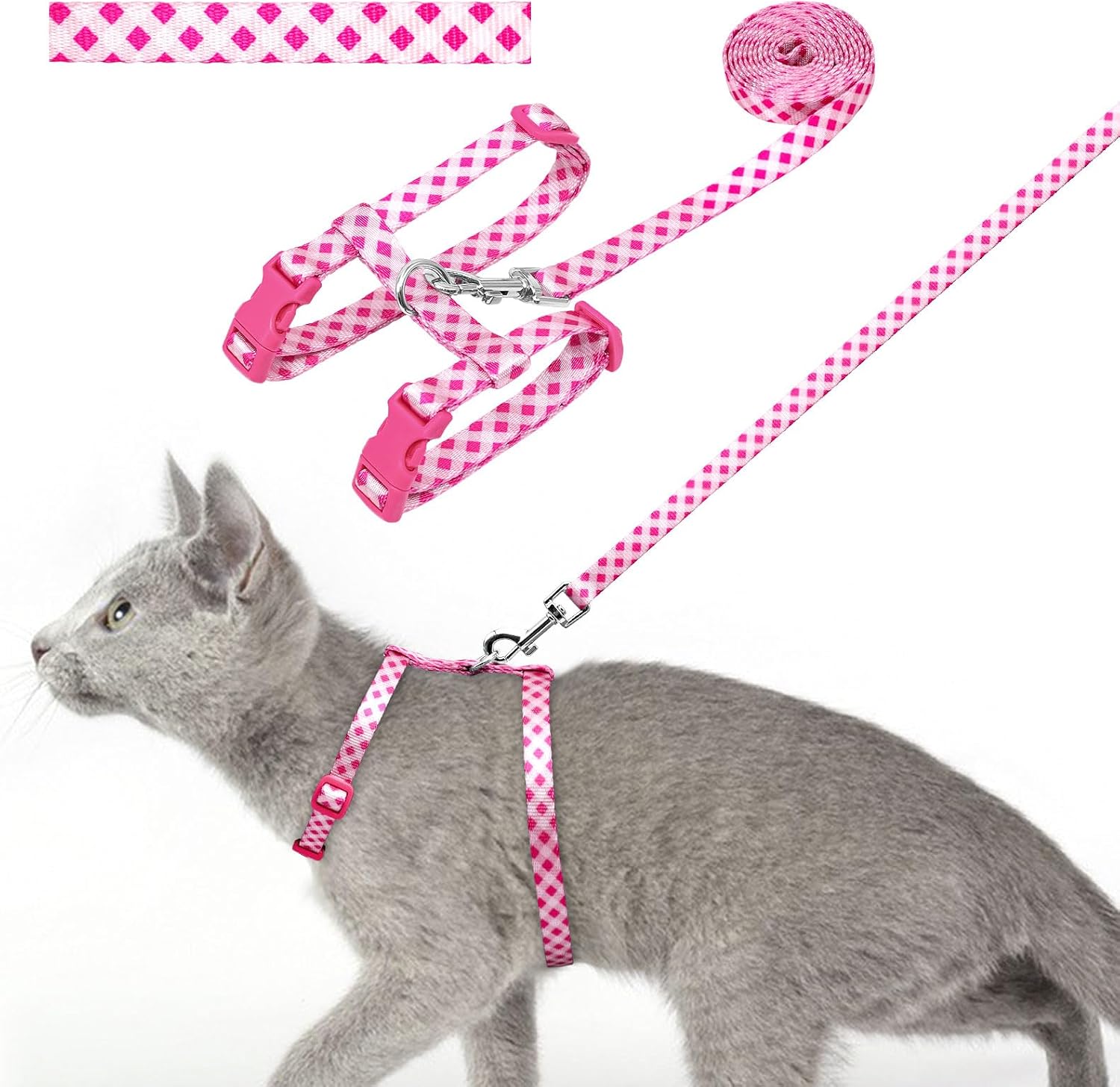 Amazon.com : azuza Cat Harness and Leash Set for Safe Walking and ...