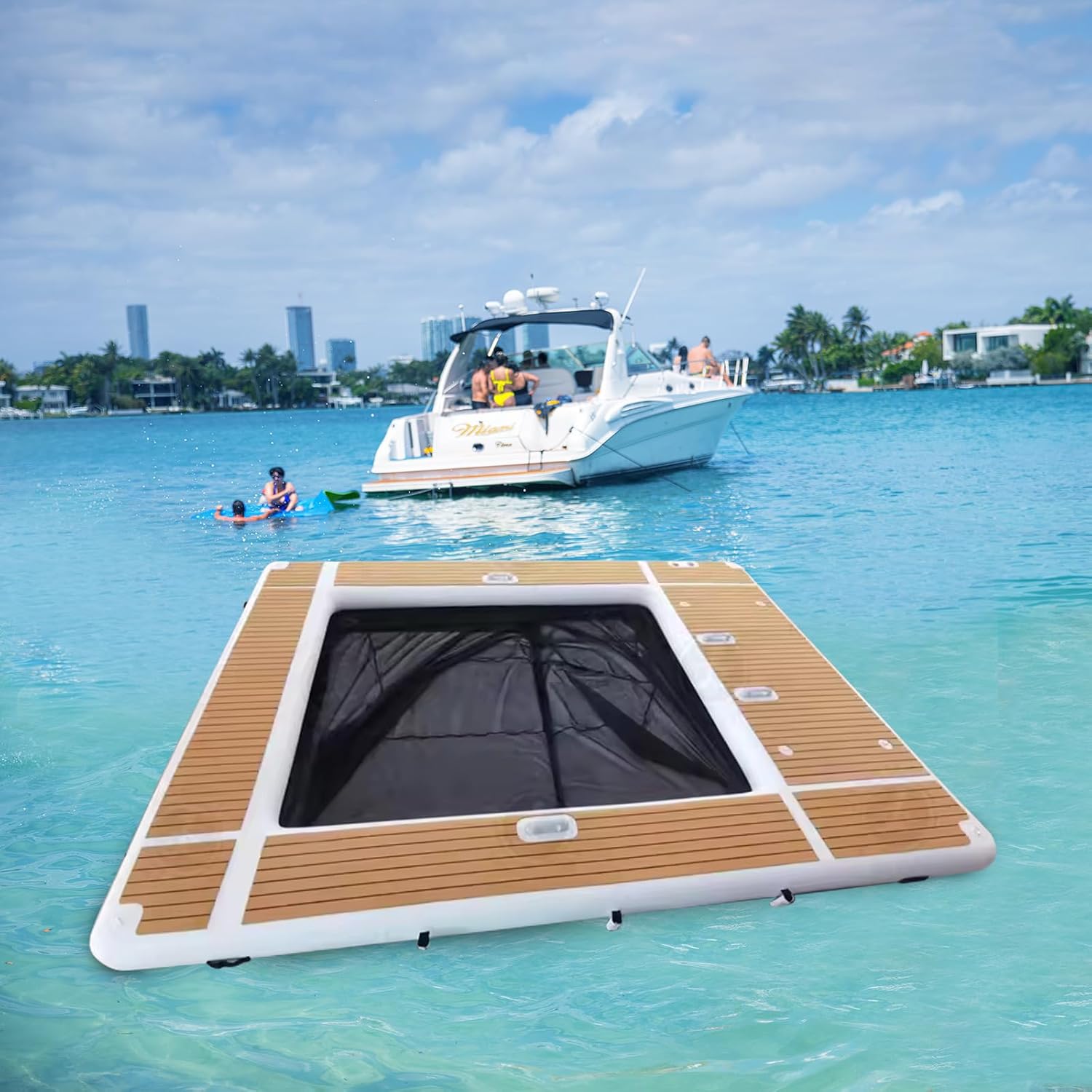 Amazon.com : Inflatable Floating Swimming Pool Inflatable Dock Floating ...