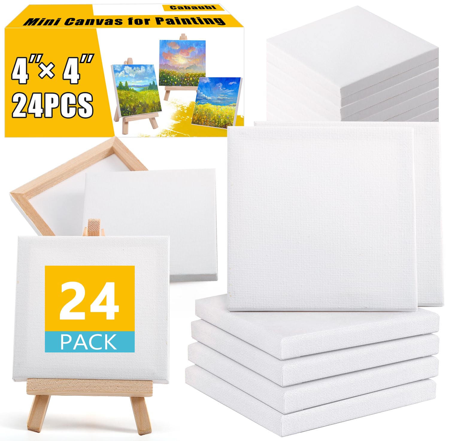 Amazon.com: Cabaubl Mini Canvases for Painting,4 x 4 inch Mini ...