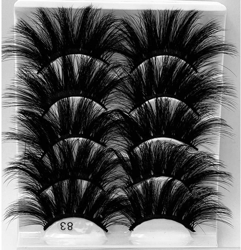 Amazon.com: HBZGTLAD NEW 5Pair Fluffy Lashes 25mm 3d Mink Lashes Long ...