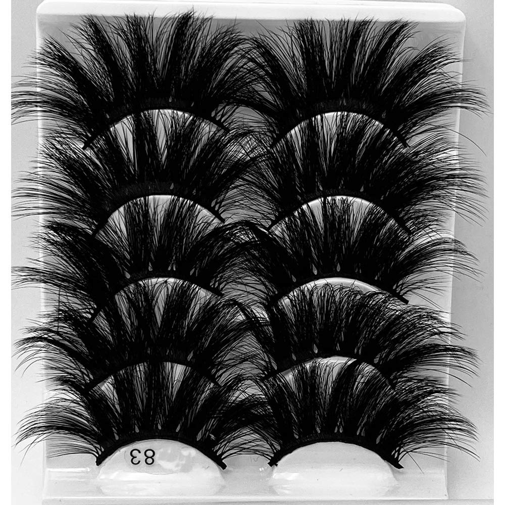 Amazon.com: HBZGTLAD NEW 5Pair Fluffy Lashes 25mm 3d Mink Lashes Long ...