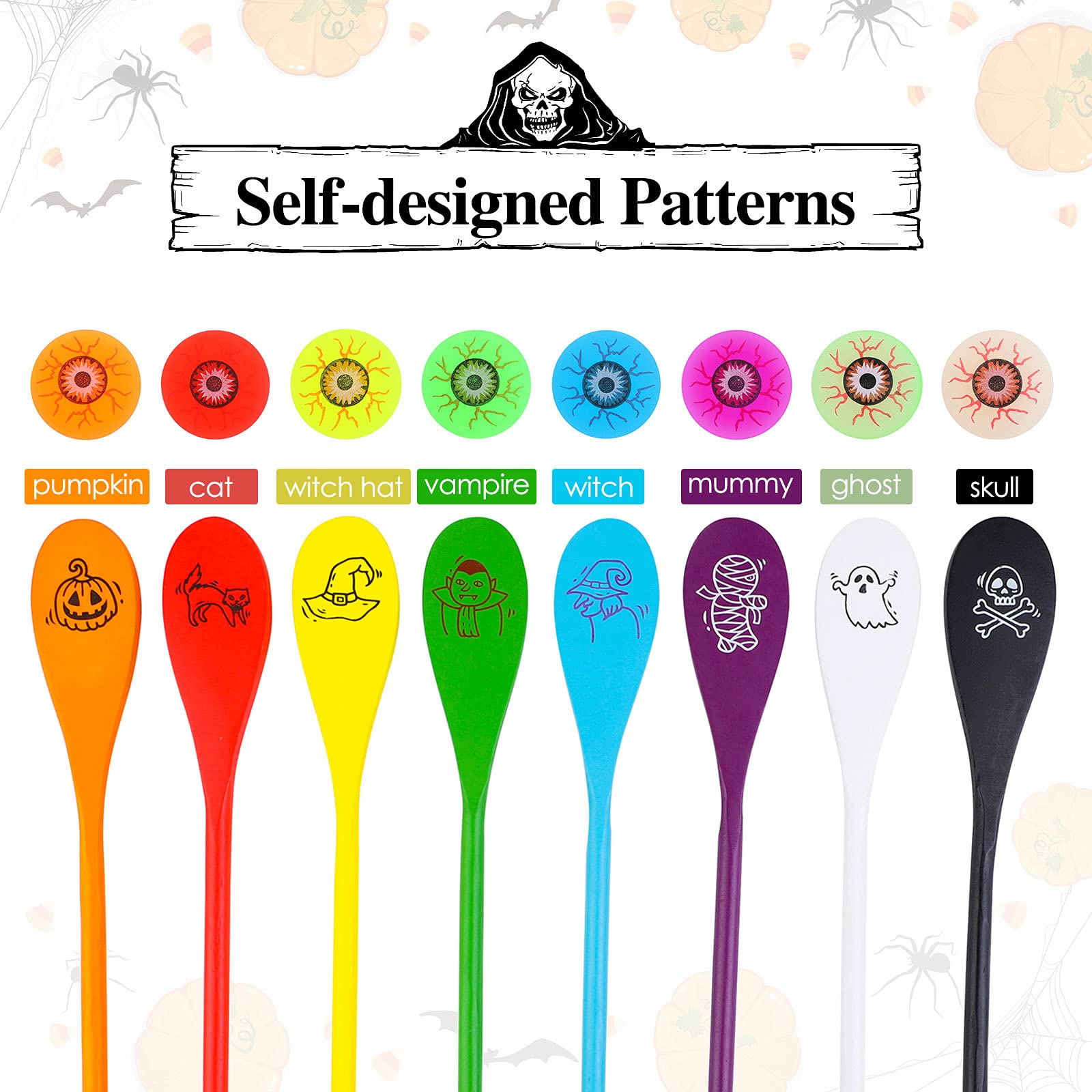 Snapklik.com : Elcoho 8 Pieces Halloween Eyeball And Spoon Race Game ...