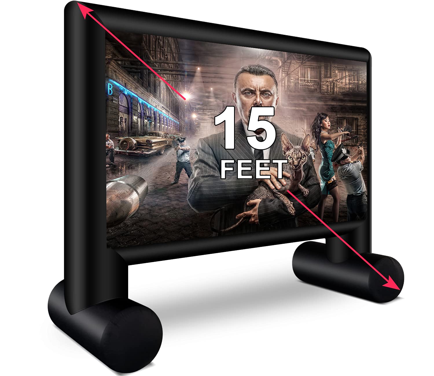 15' Inflatable Outdoor Projector Movie Screen -Package with Rope ...