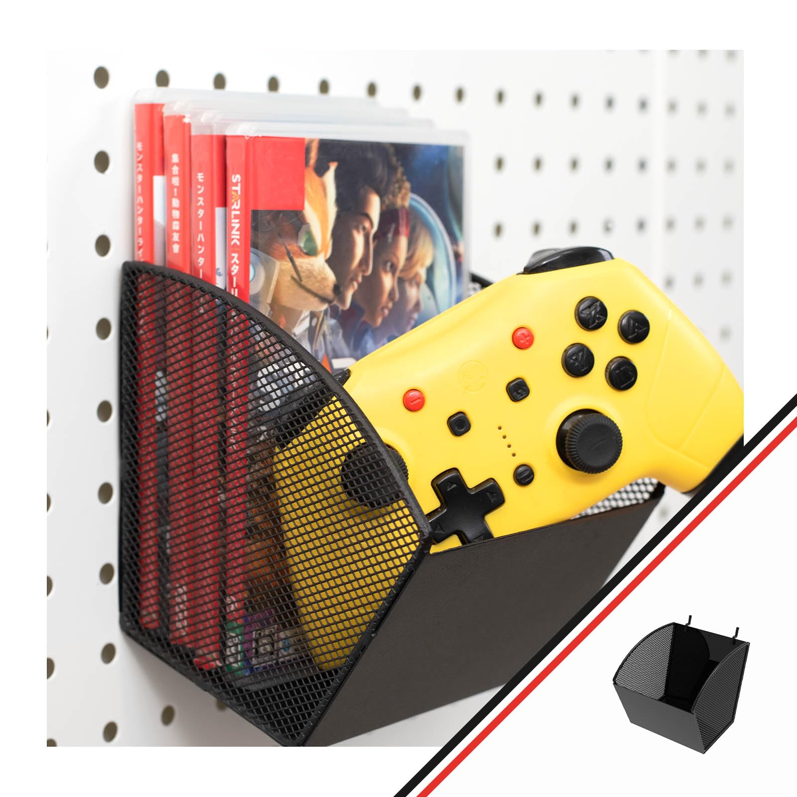 Swift Courser Pegboard Metal Storage Box, Pegboard Black Metal Wire Bin ...