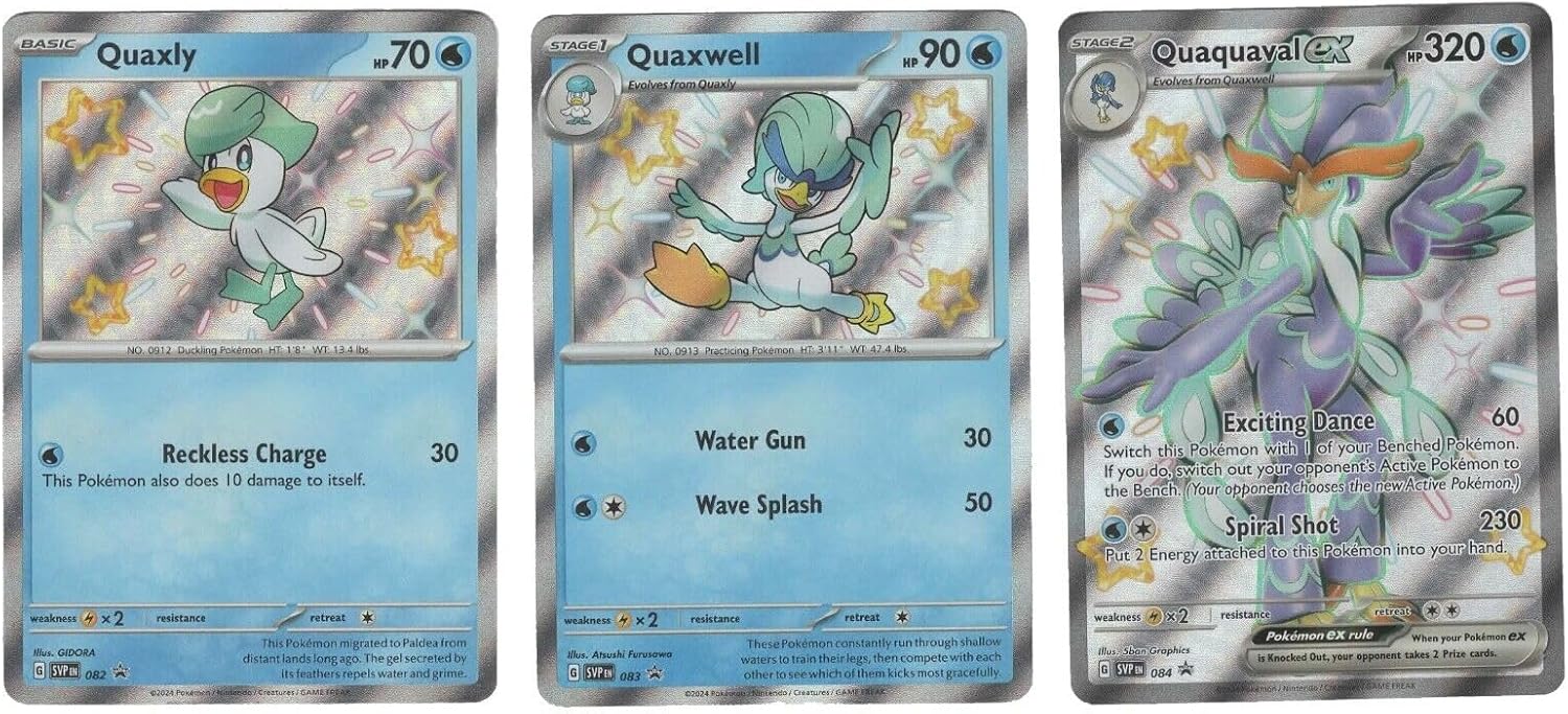 Amazon.com: Quaquaval ex Pokemon Paldean Fates Shiny Card Set SVP084 ...