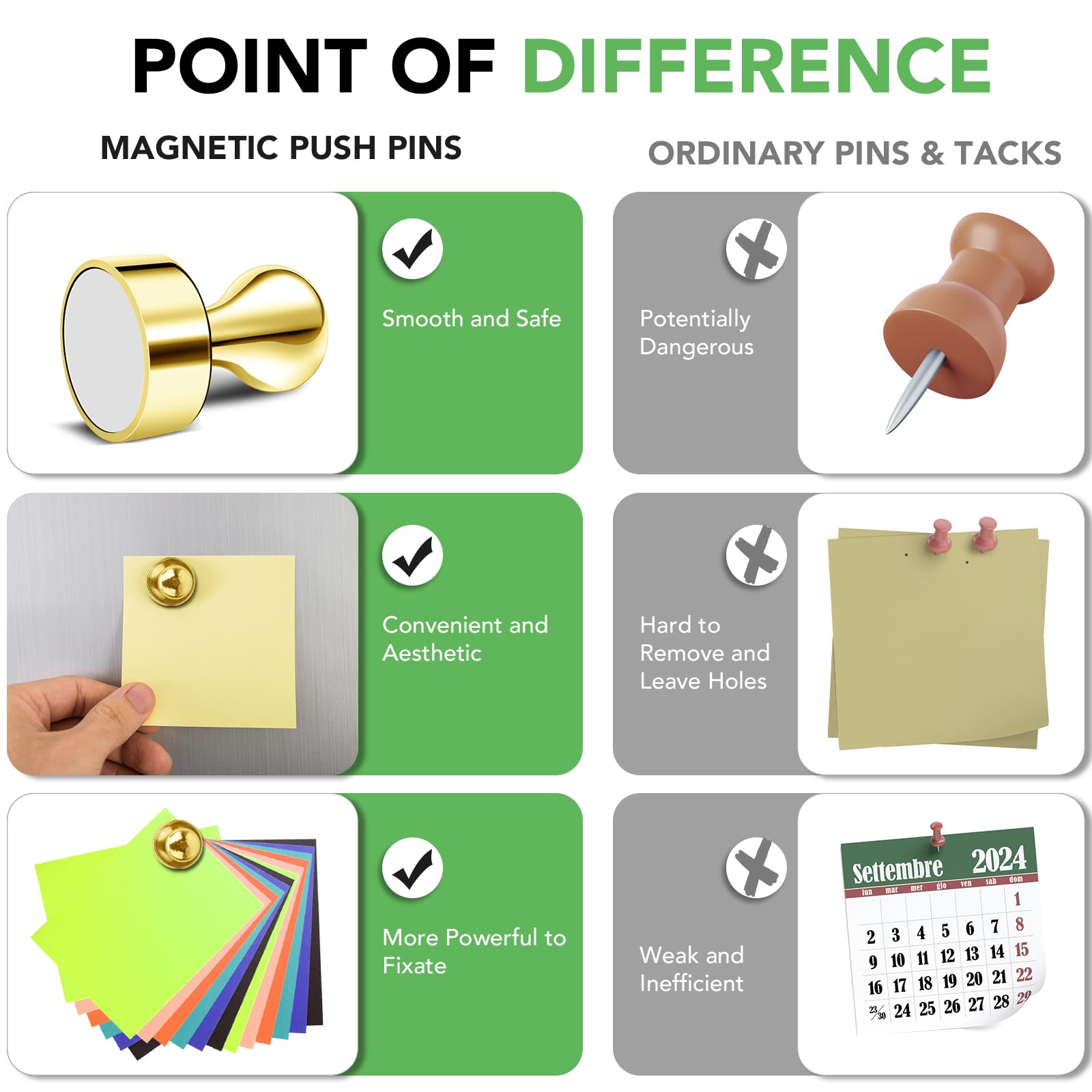 Snapklik.com : 20 Pack Refrigerator Magnets Yellow Strong Whiteboard ...