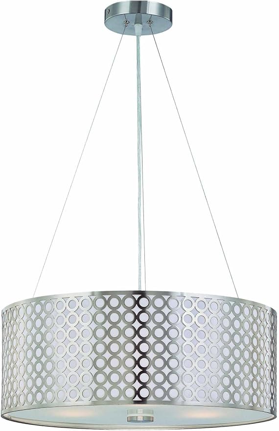 Lite Source LS-19519PS Netto Ceiling Lamp, Polished Steel with Net ...