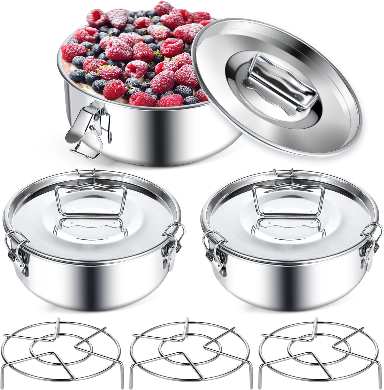 Amazon.com: Okllen 18/8 Stainless Steel Flan Mold, 65 Oz Flan Pan with ...