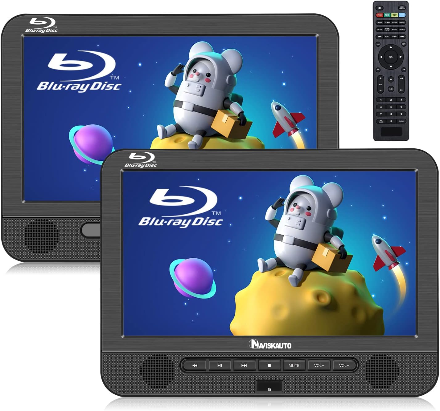 NAVISKAUTO 2 Blu Ray Player Auto Portable Mit 4 Stunden Akku, Tragbarer ...