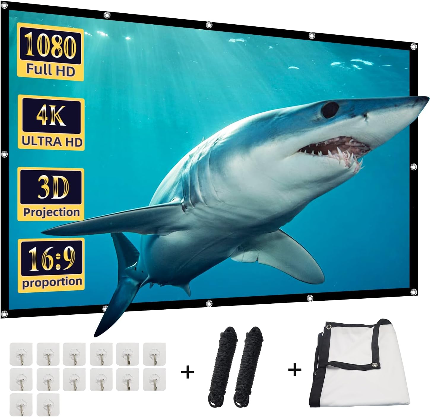 Amazon.com: 130 inch Projector Screen, Projection Screen Foldable ...