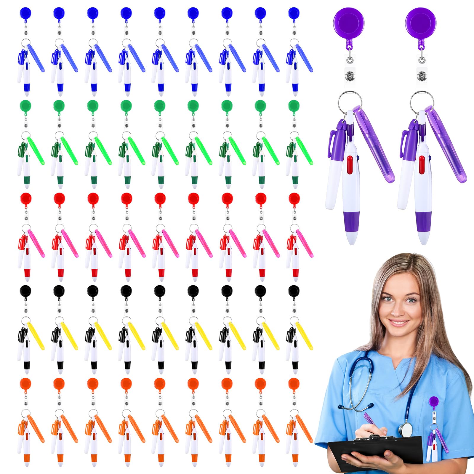 Amazon.com : Dunzoom 240 Pcs Nurse Pen Set Include 60 Retractable ...