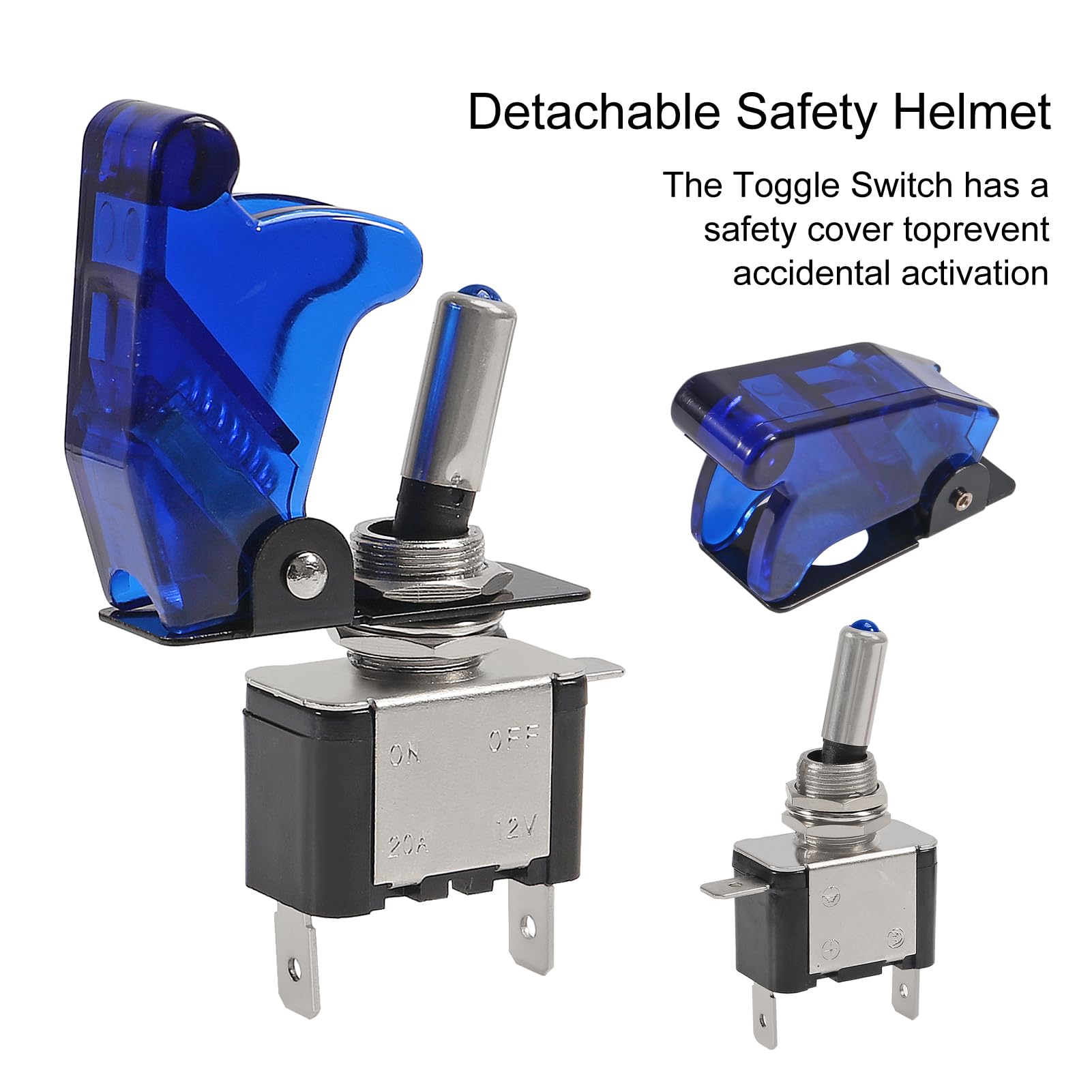 Snapklik.com : AITRIP 4 Pack 12V Blue LED Illuminated Toggle Switch