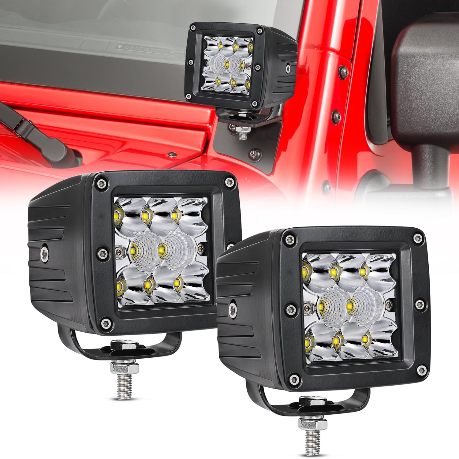 Amazon.com: Niking Auto LED Cubes Light, 2Pcs 3 Inch 80W LED Pods Light ...