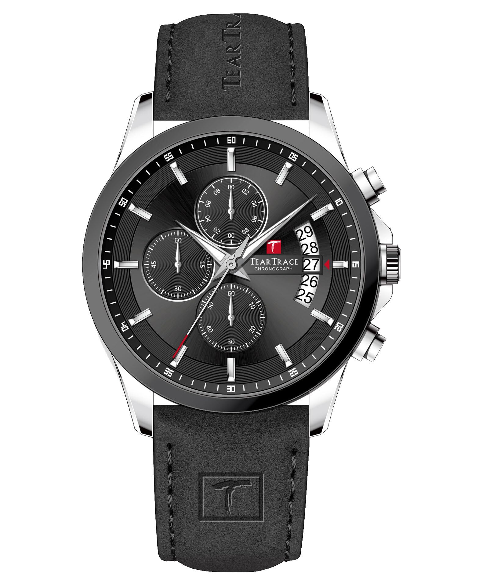 Amazon.com: TEARTRACE Watch for Men Luxury Business Waterproof Black ...