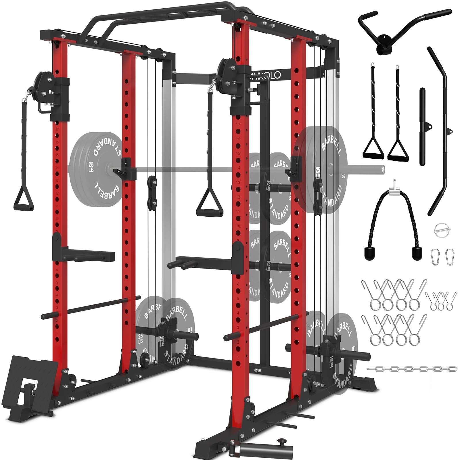 Buy Mikolo Power Cage, Power Rack with Cable Crossover System, 2200 LBS ...