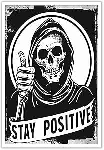 Amazon.com: ADRHGCY Retro Stay Positive Posters Self Affirmation Mental ...