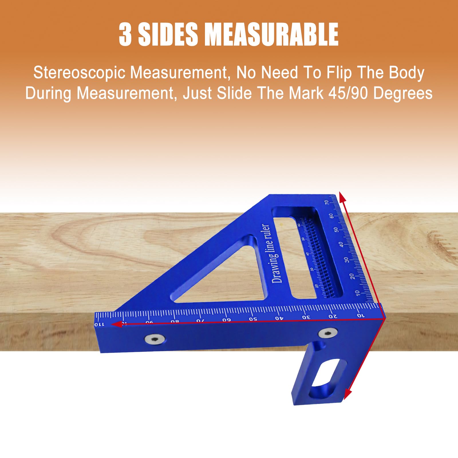 Snapklik.com : 3D Multi Angle Measuring Ruler, 45 90 Degree Triangle ...