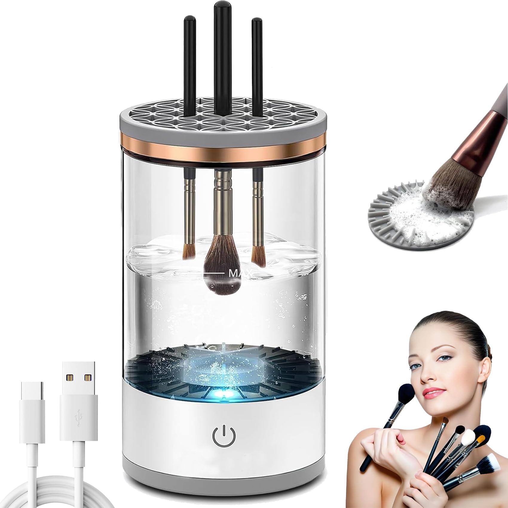 Amazon.com: Electric Makeup Brush Cleaner - Makeup Brush Cleaner ...