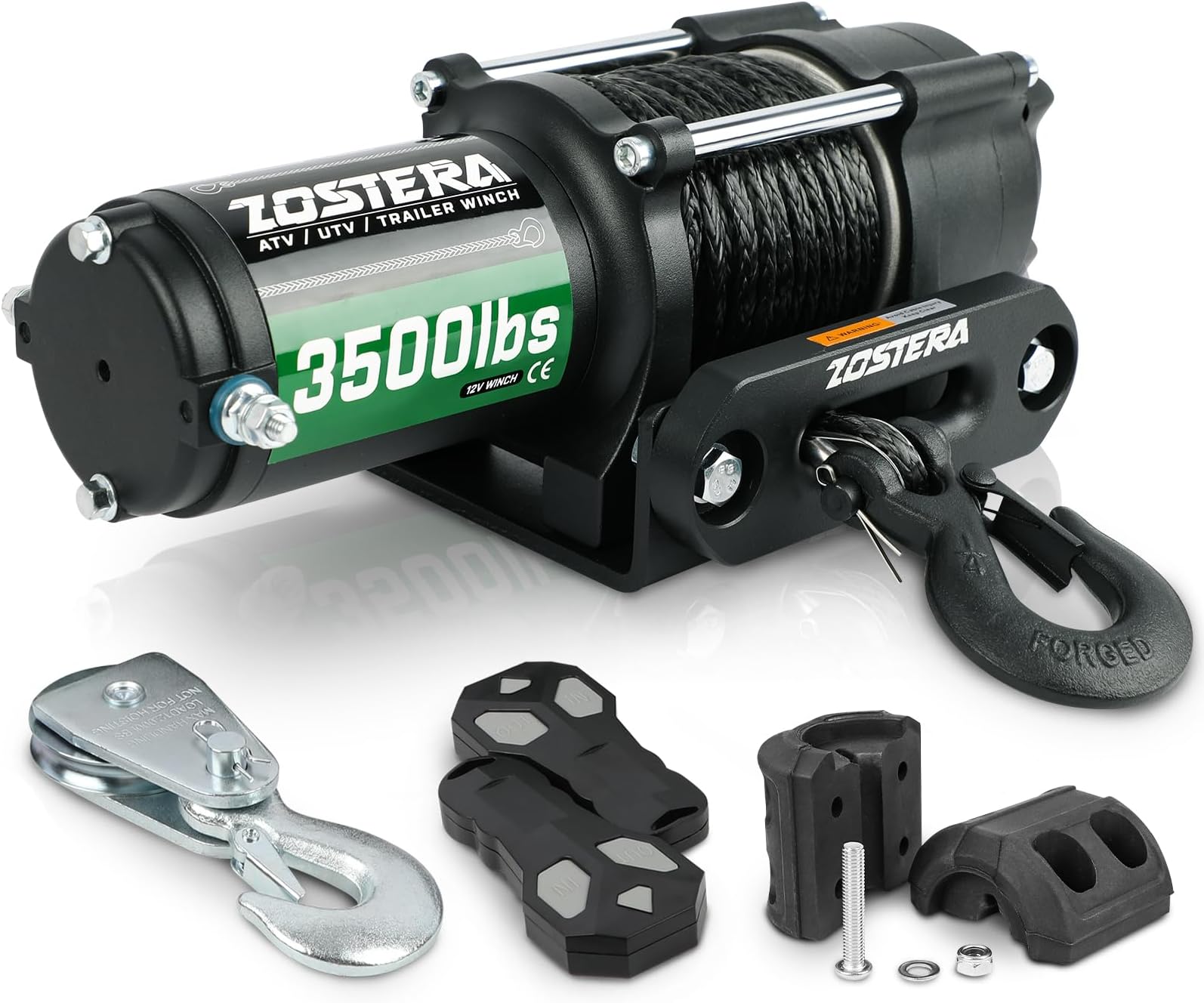 Amazon.com: Badland 3500 Lb. ATV Powersport 12V Winch with Automatic ...
