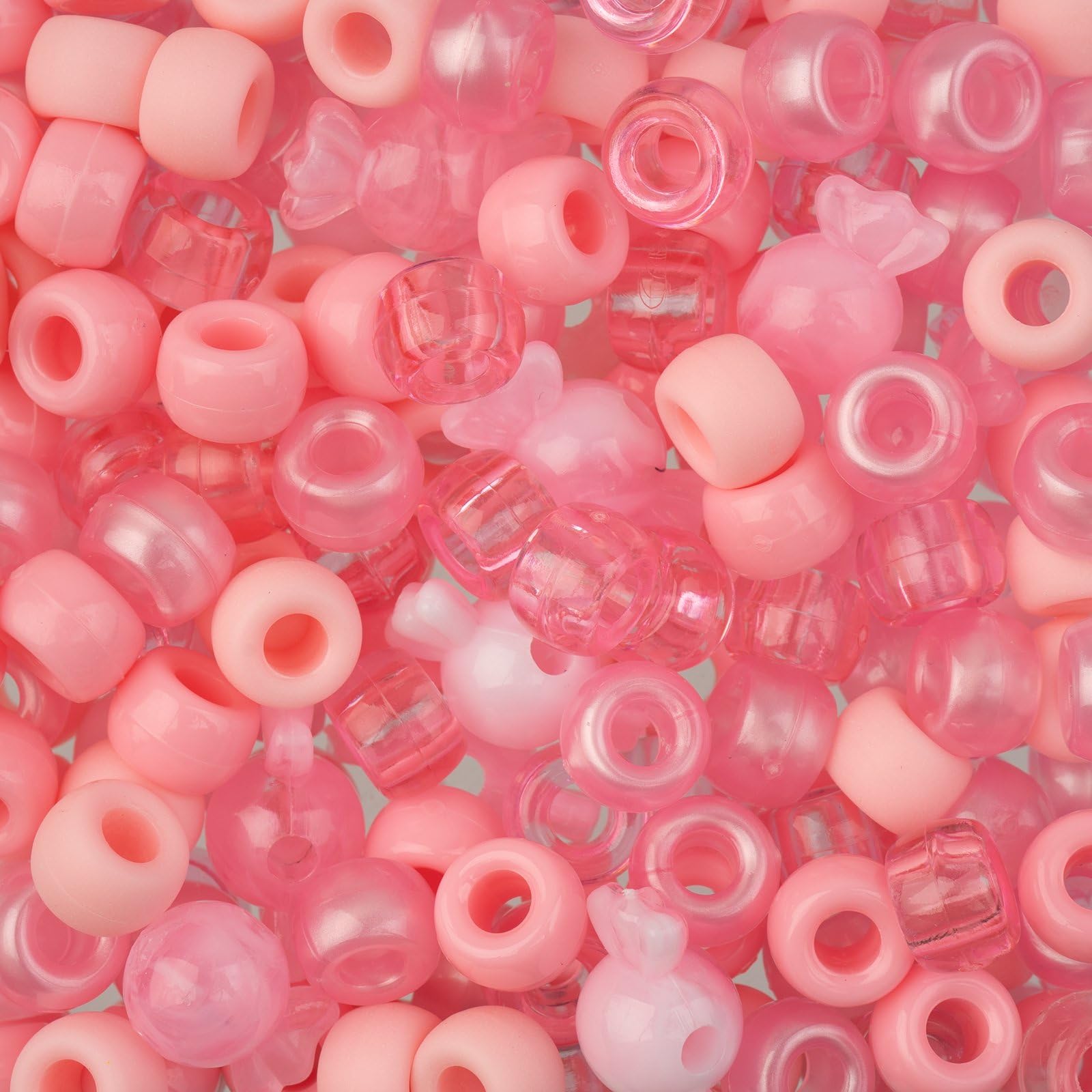 Amazon.com: John Bead 300pcs Assorted Pink Plastic Pony Craft Beads for ...
