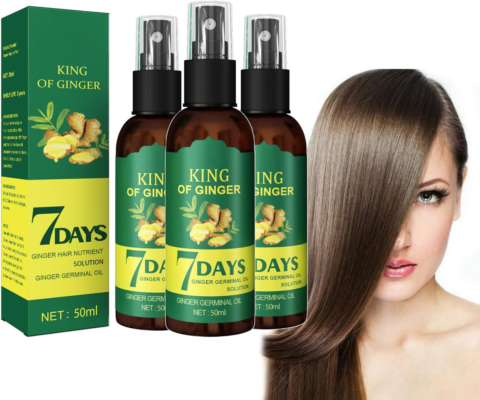 Amazon.com : "MQSHUHENMY Shouga Kingu Hair Growth Oil, Ginger Oil, 50ml ...