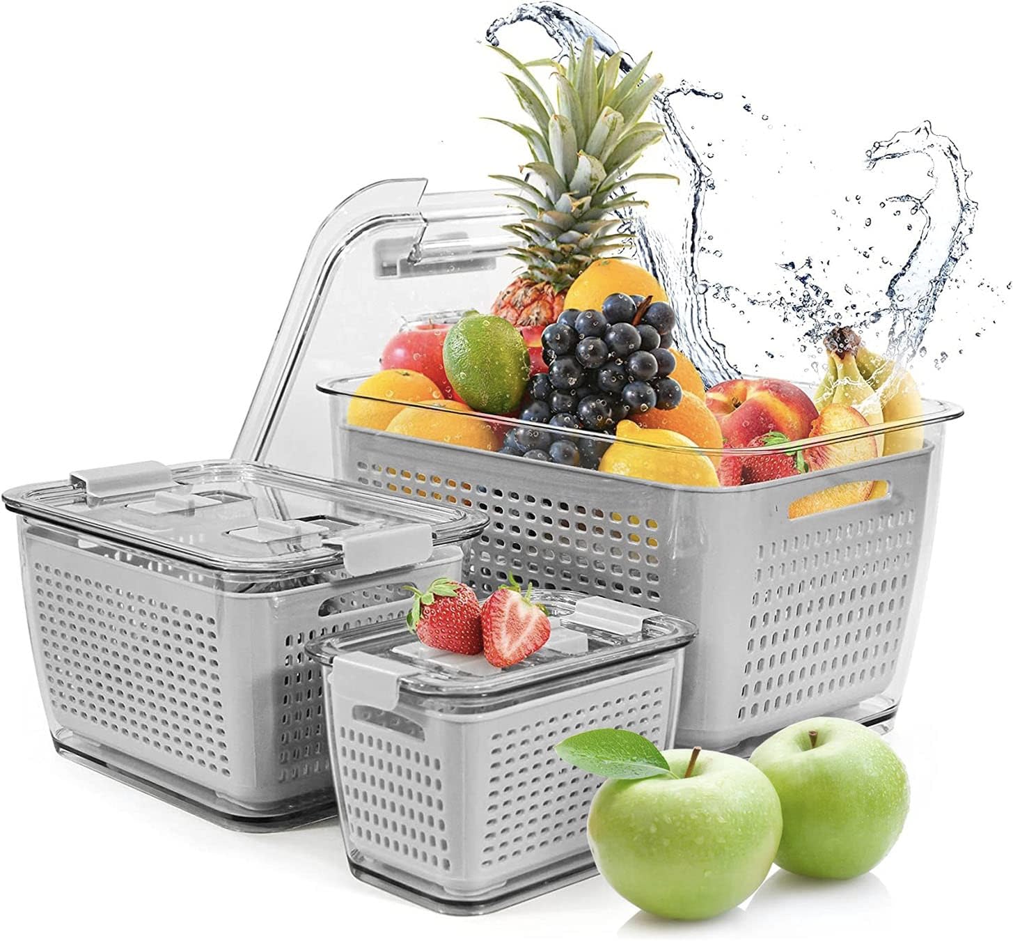 Fresh Container,Vegetable and Fruit Storage Containers for Fridge ...
