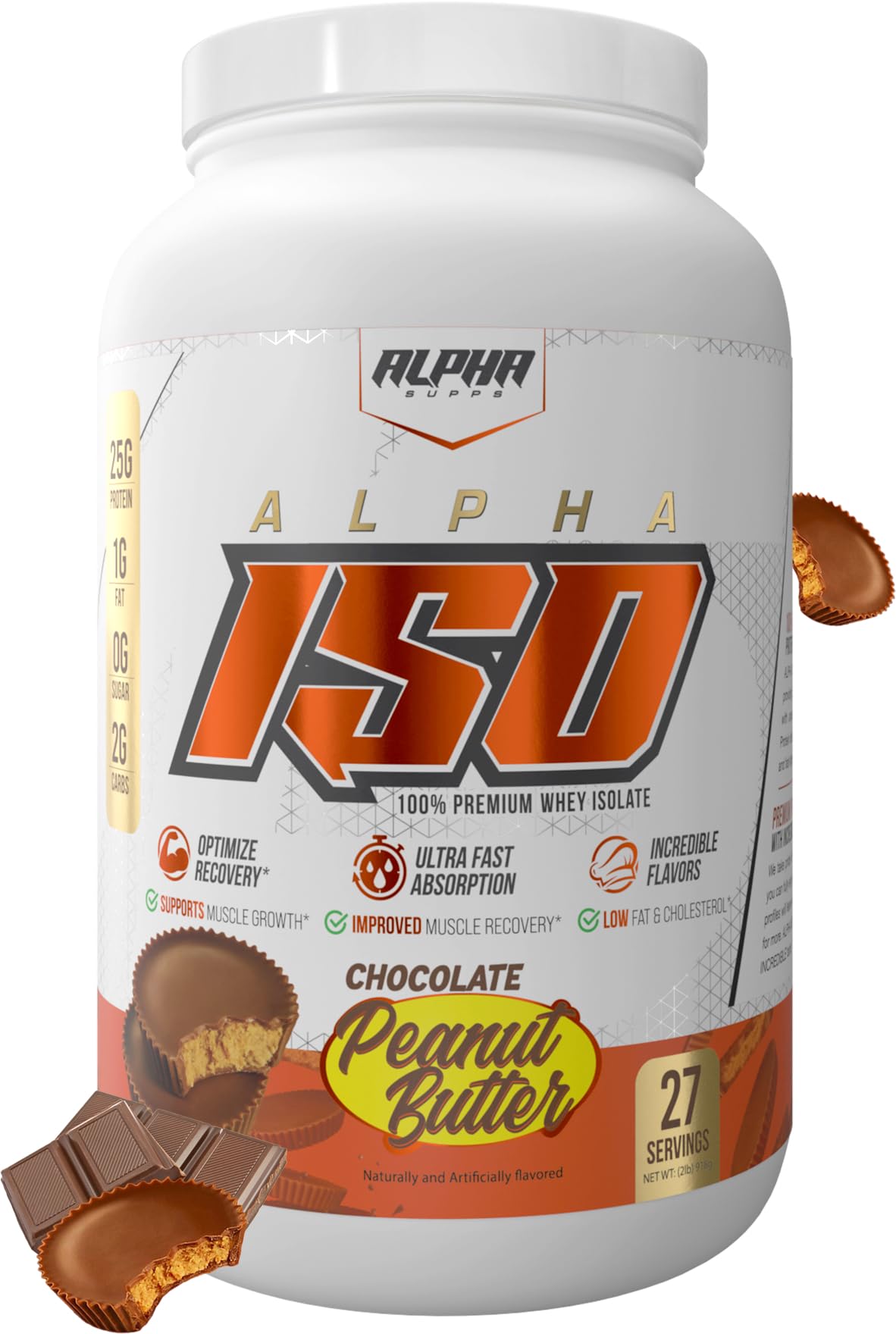 Amazon.com: Alpha Supps ISO, Low Carb 100% Whey Protein Isolate Powder ...
