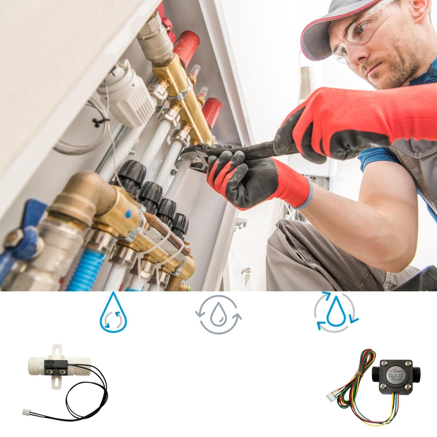 Snapklik.com : Flow Switch Water Flow Sensor Switch For Tankless Water ...