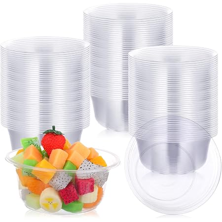 Amazon.com: PLASTICPRO [30 Pack 16 OZ Bowls] Edge Collection Clear ...