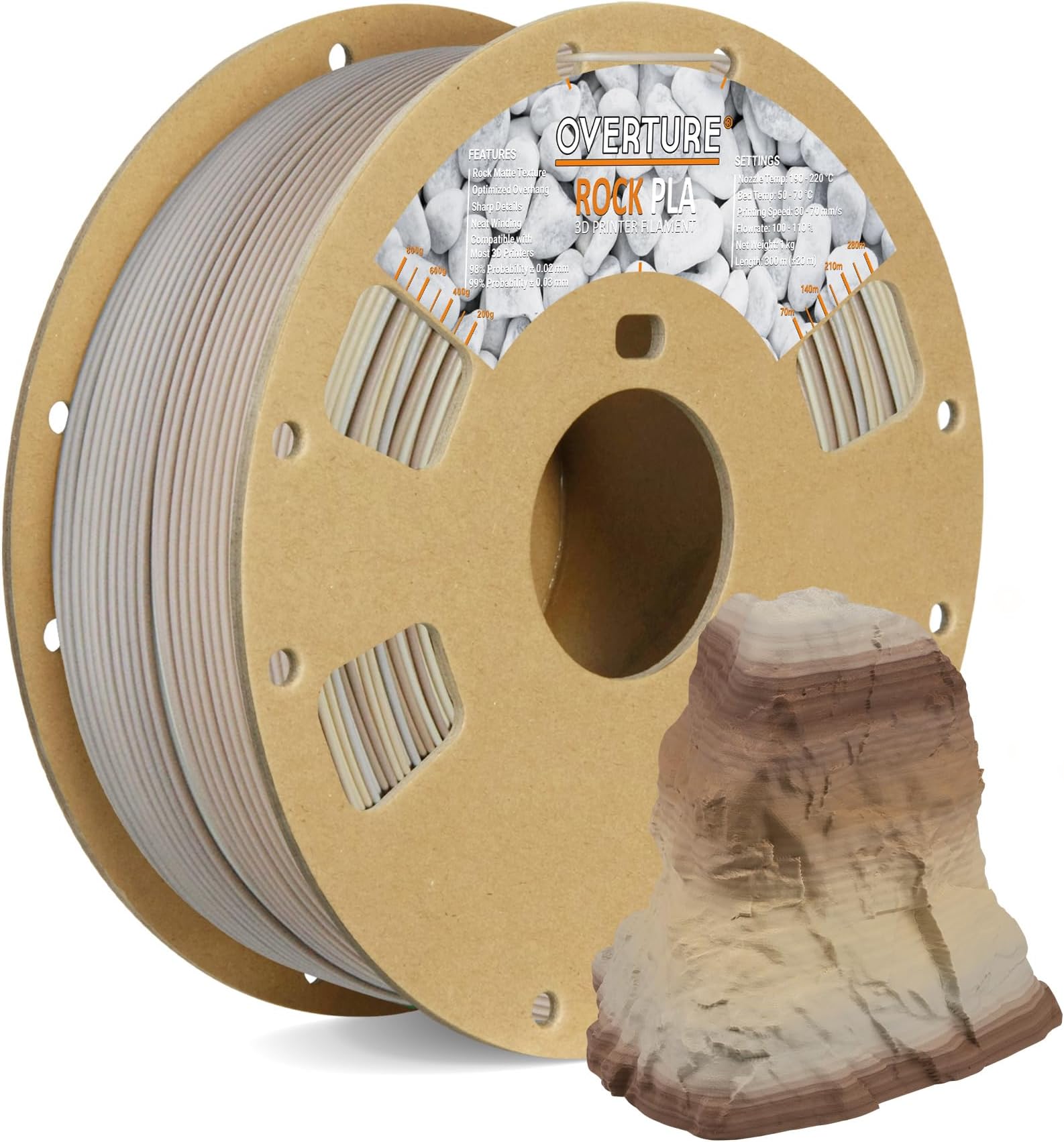 Amazon.com: CC3D Marble PLA Filament 1.75mm 3D Printing Filament 1KG 2 ...