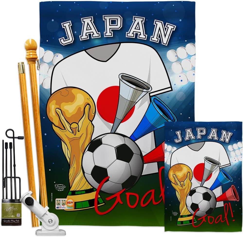 Amazon.com : World Cup Japan Flags Japanese Banner Wall Art Flag Poles ...