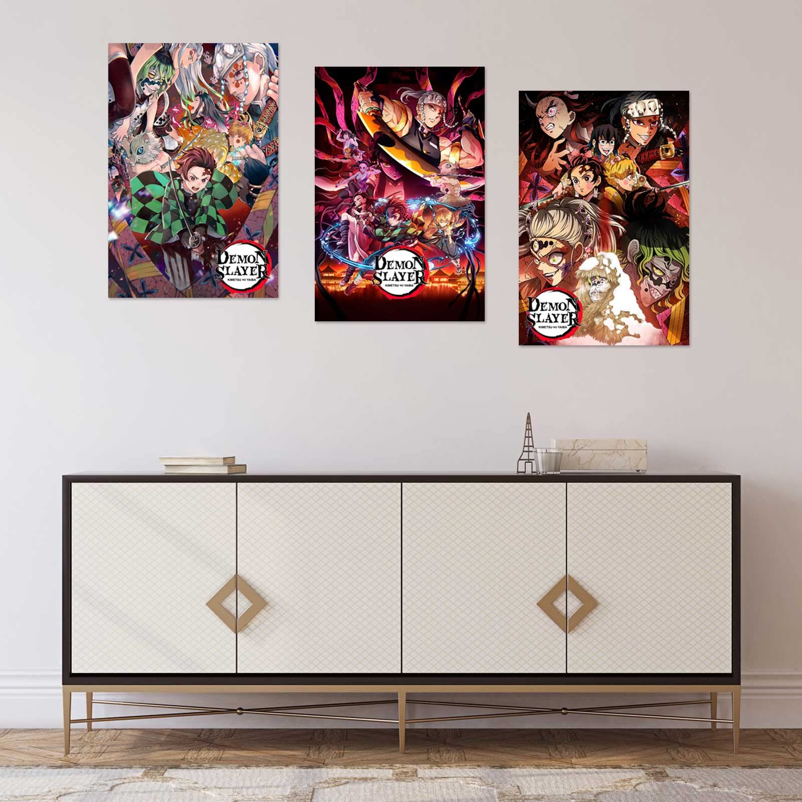 Demon Slayer: Kimetsu no Yaiba Poster Prints on Canvas 3 Panel Anime ...