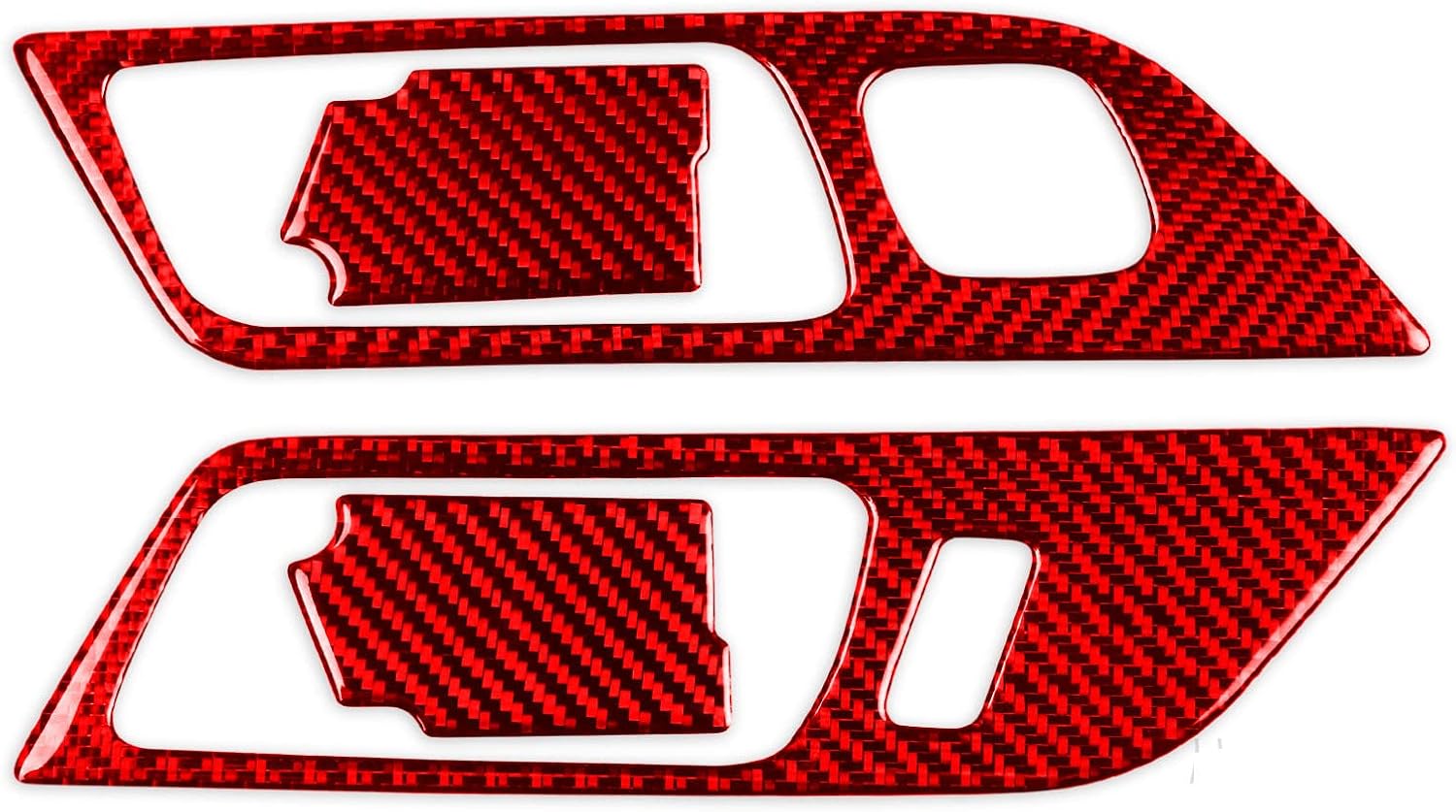 Amazon.com: UTOYA 4 Pcs Car Carbon Fiber Interior Door Panel Handle ...