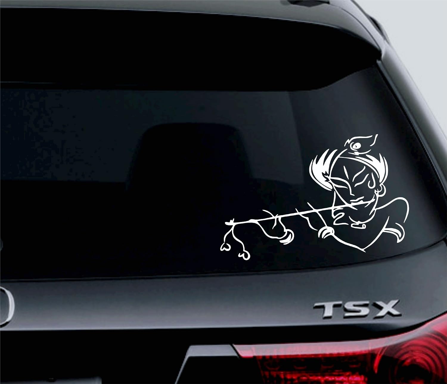 Amazon.com: Exotic India Lord Krishna Om Car White Vinyl Decals Cool ...