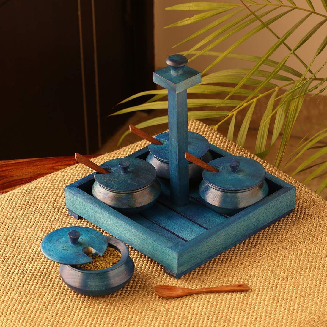 Buy ExclusiveLane Mukhwas Container Refreshement Jars Set with Tray ...