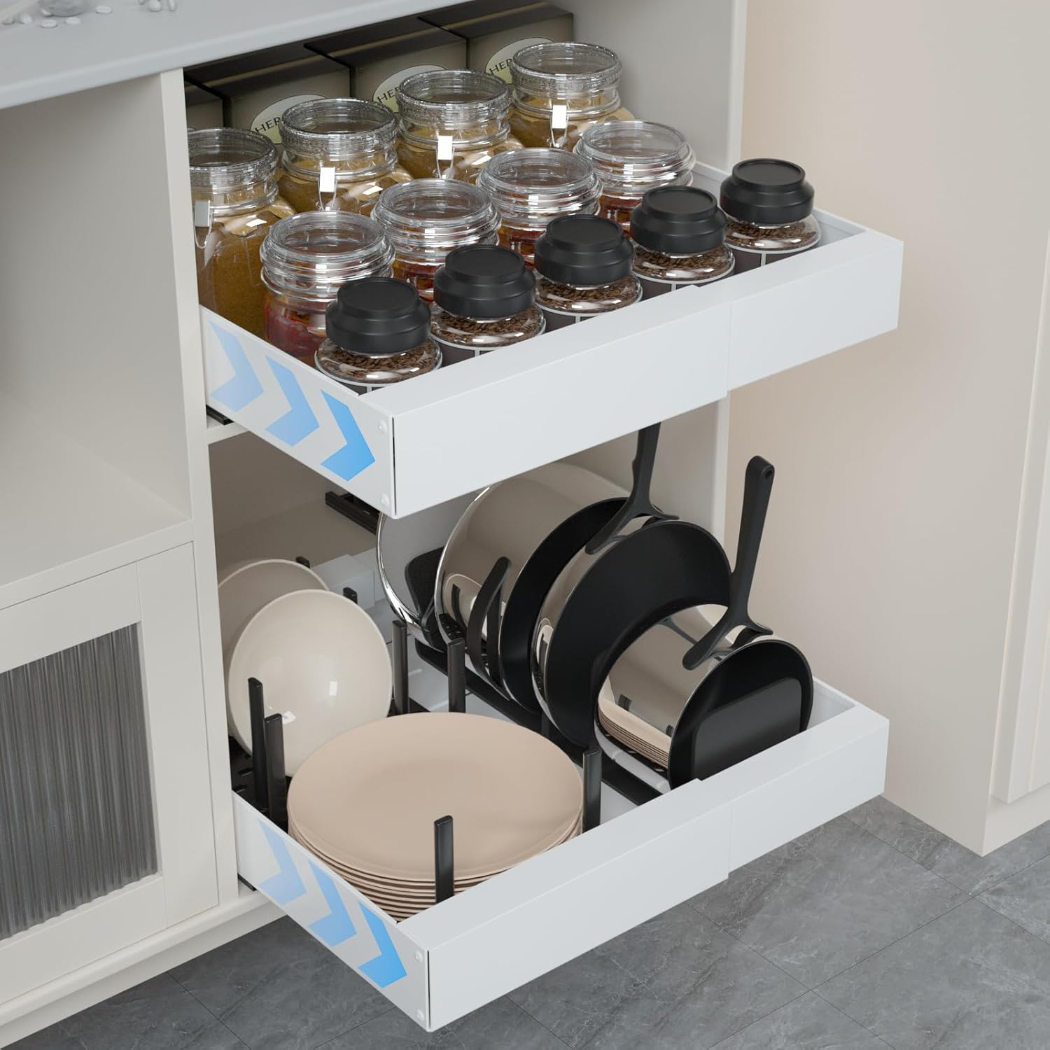 Amazon.com: moruwa Pull Out Shelf for Kitchen Cabinet, Adjustable ...